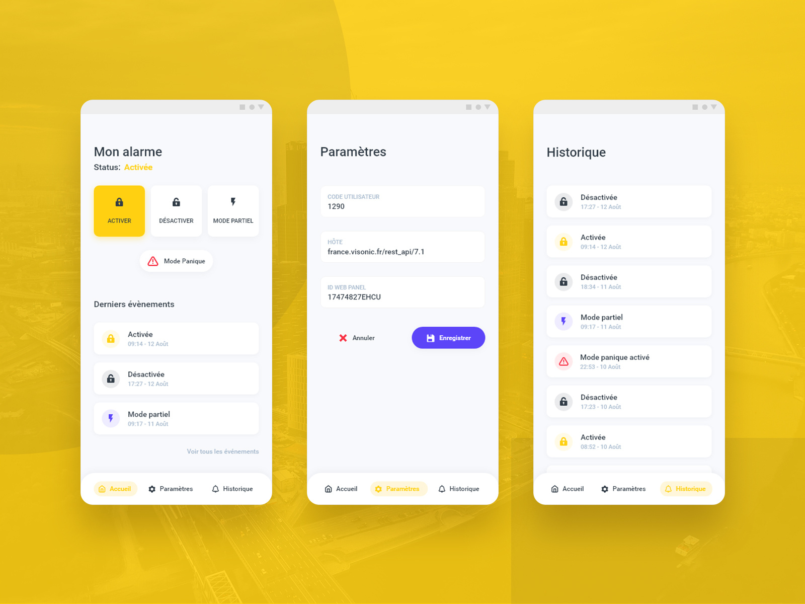 Security alarm system app by tungu on Dribbble