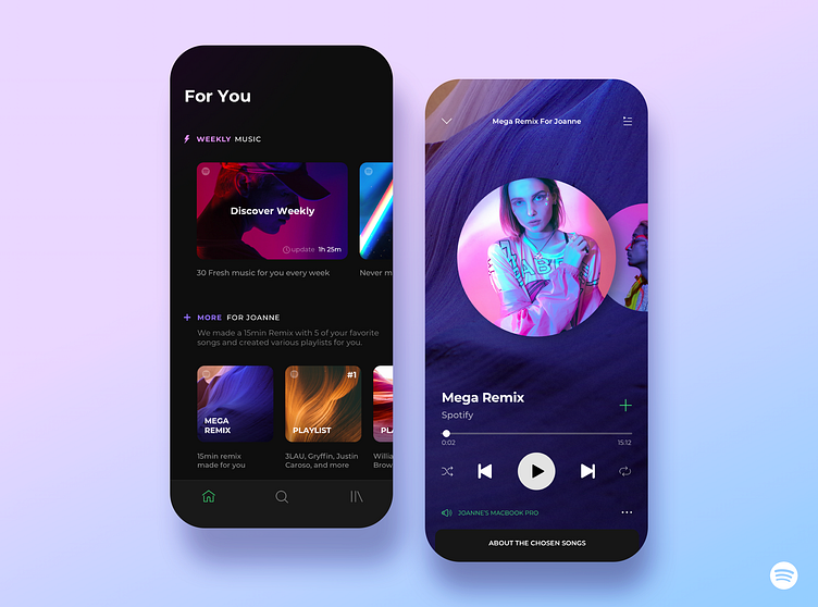 Spotify Redesign [Part 1] by Joanne Jieun Lee on Dribbble