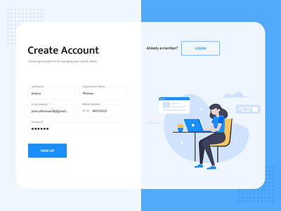 Create Account by Sujata Kushwaha 🏀 on Dribbble