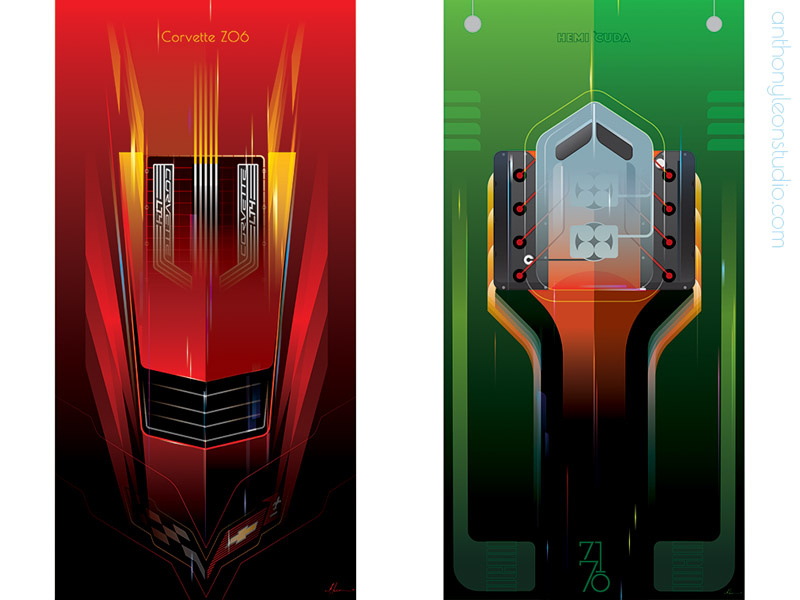corvette cuda anthony leon studio by Anthony Leon on Dribbble
