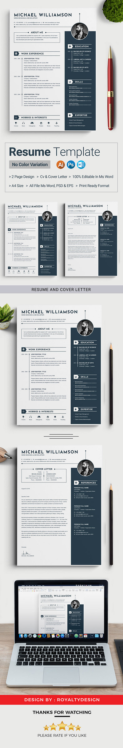 Resume Indesign designs, themes, templates and downloadable graphic ...