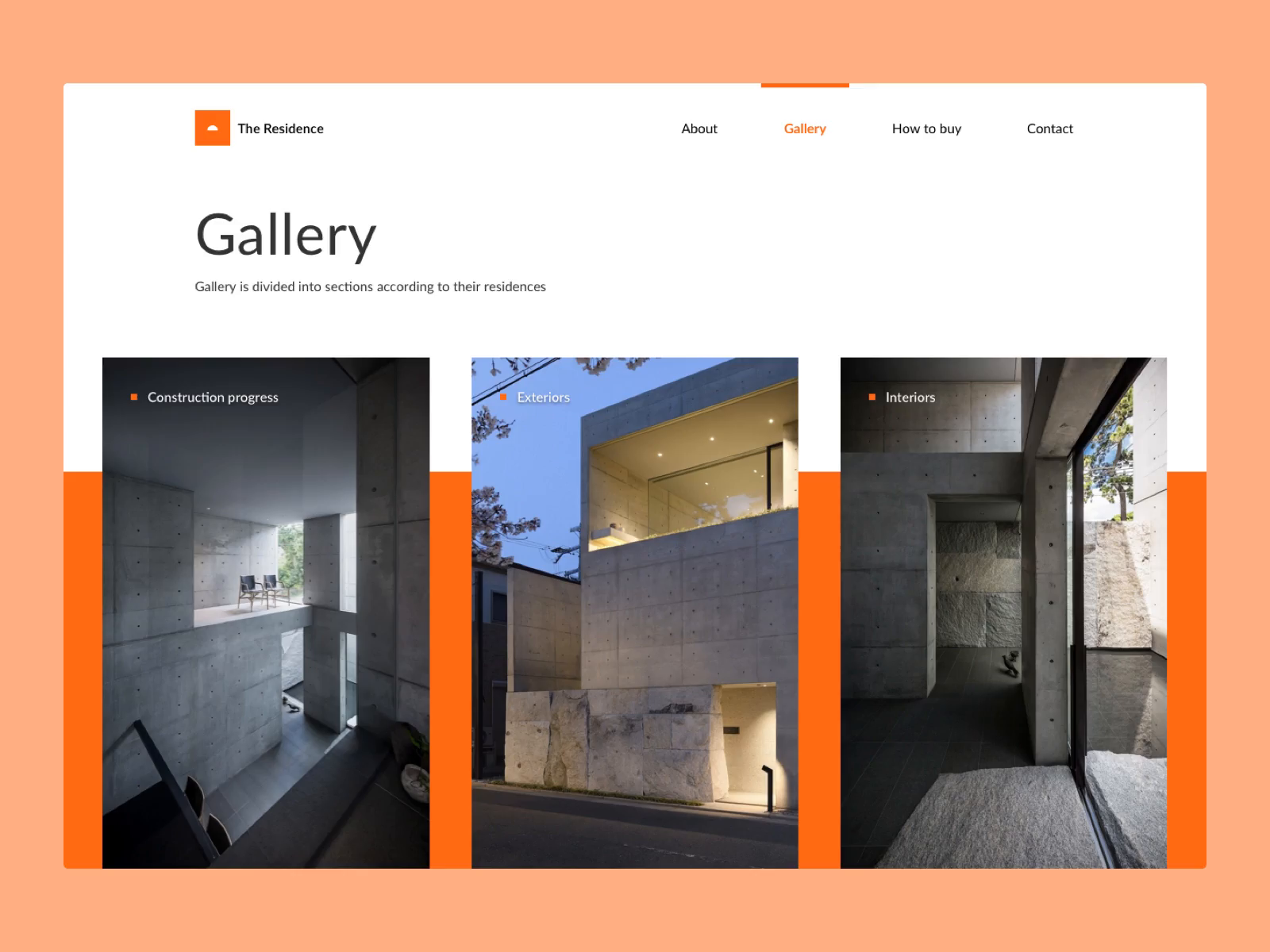 Project gallery page. The Residence by Artem Flein on Dribbble