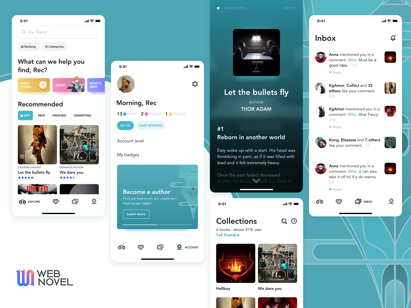 Webnovel UI demo by Rec on Dribbble