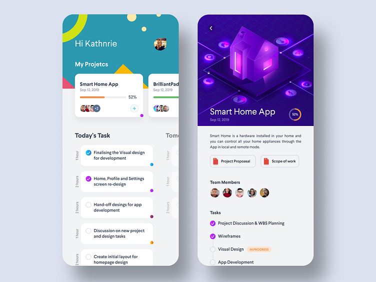 Project Management App by Aravind Solaiappan on Dribbble