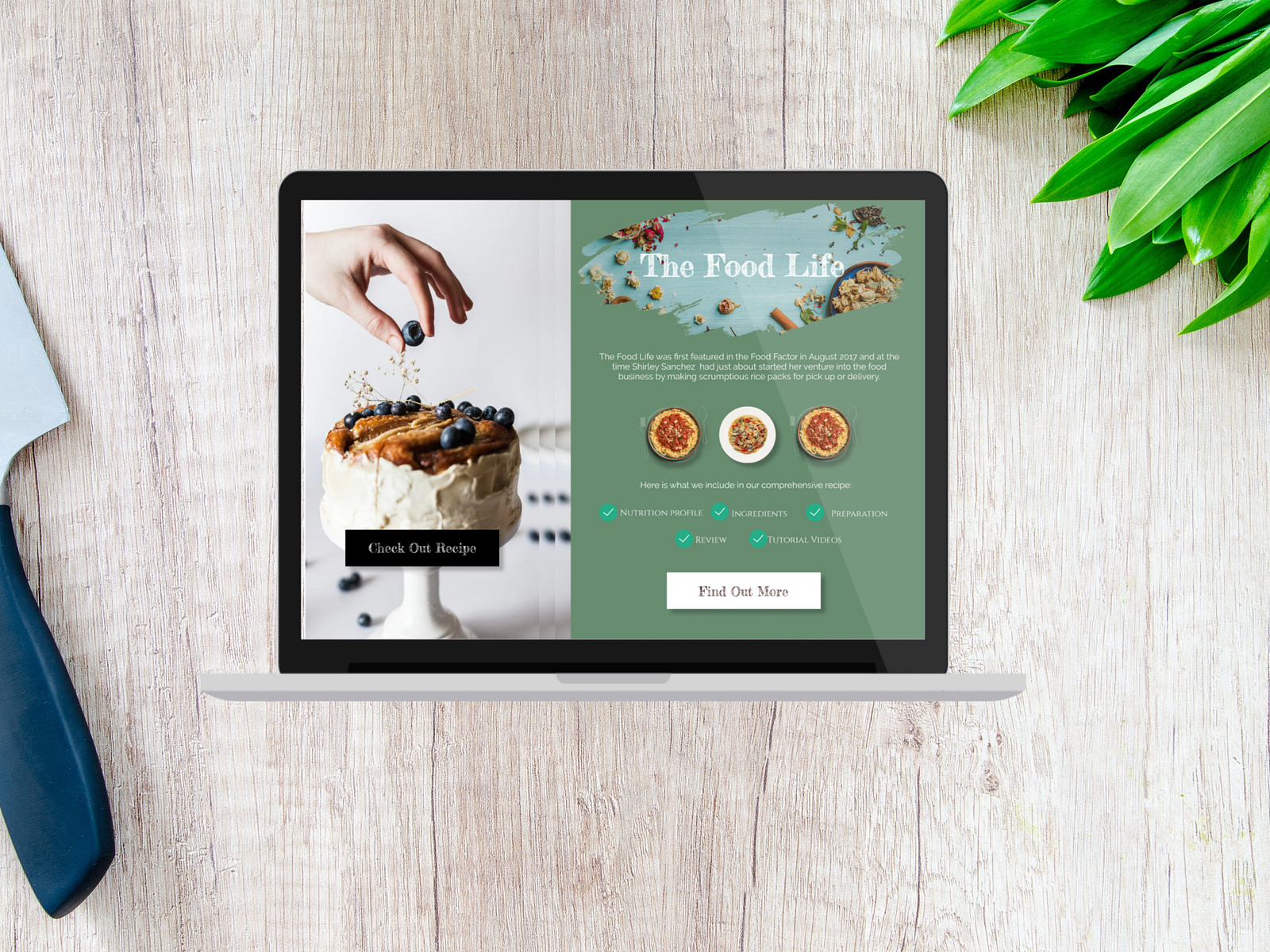 The Food Blog Landing Page by Shiori Nakajima on Dribbble