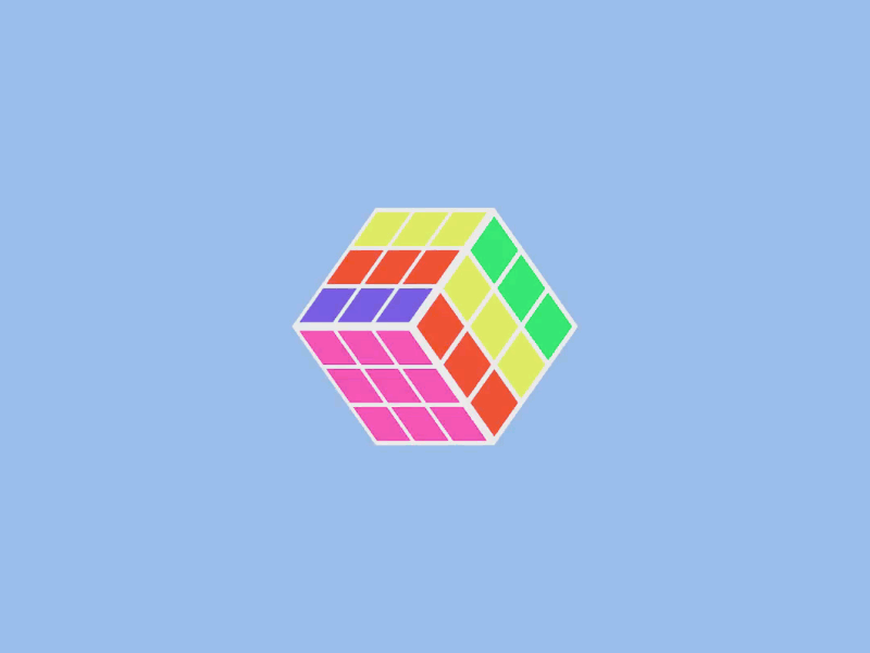 Flat 3D Rubix Cube Animation by Michael Schwartz on Dribbble