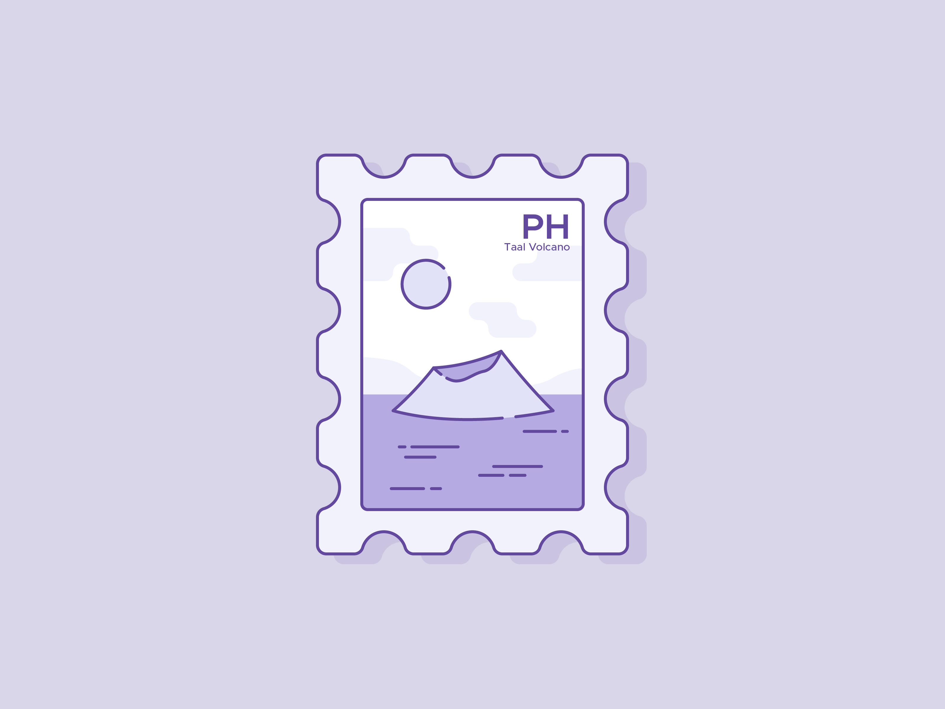 Taal Volcano Postage Stamp 🇵🇭 by Sarah Verdad on Dribbble