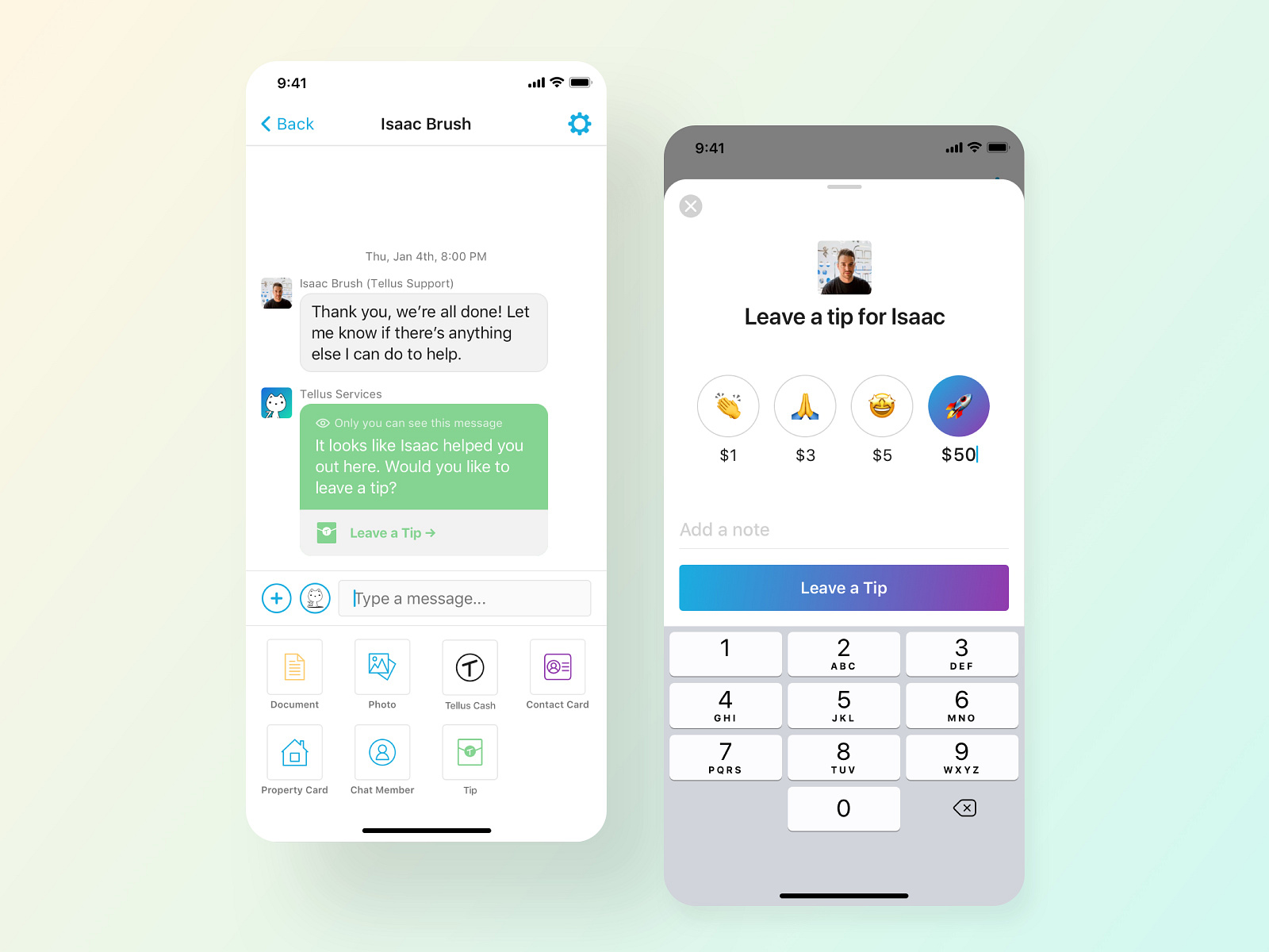Leave a Tip by Joanna for Tellus on Dribbble