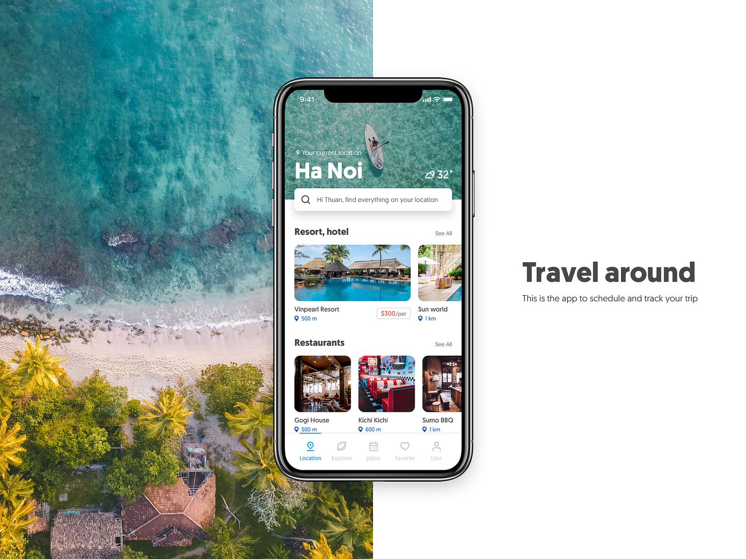 Travel app by HoangThuan on Dribbble