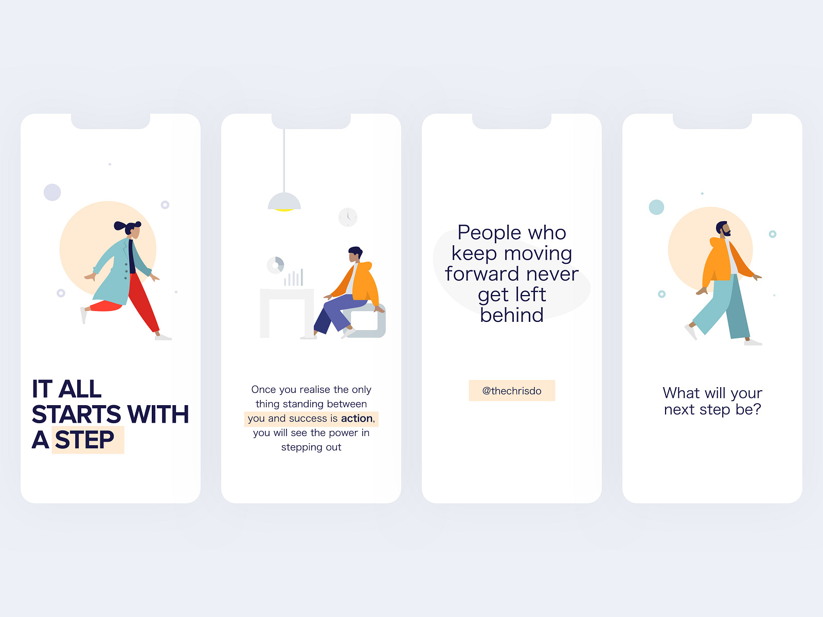 Inspiration/Motivational App Screens by Nigel Doughty on Dribbble