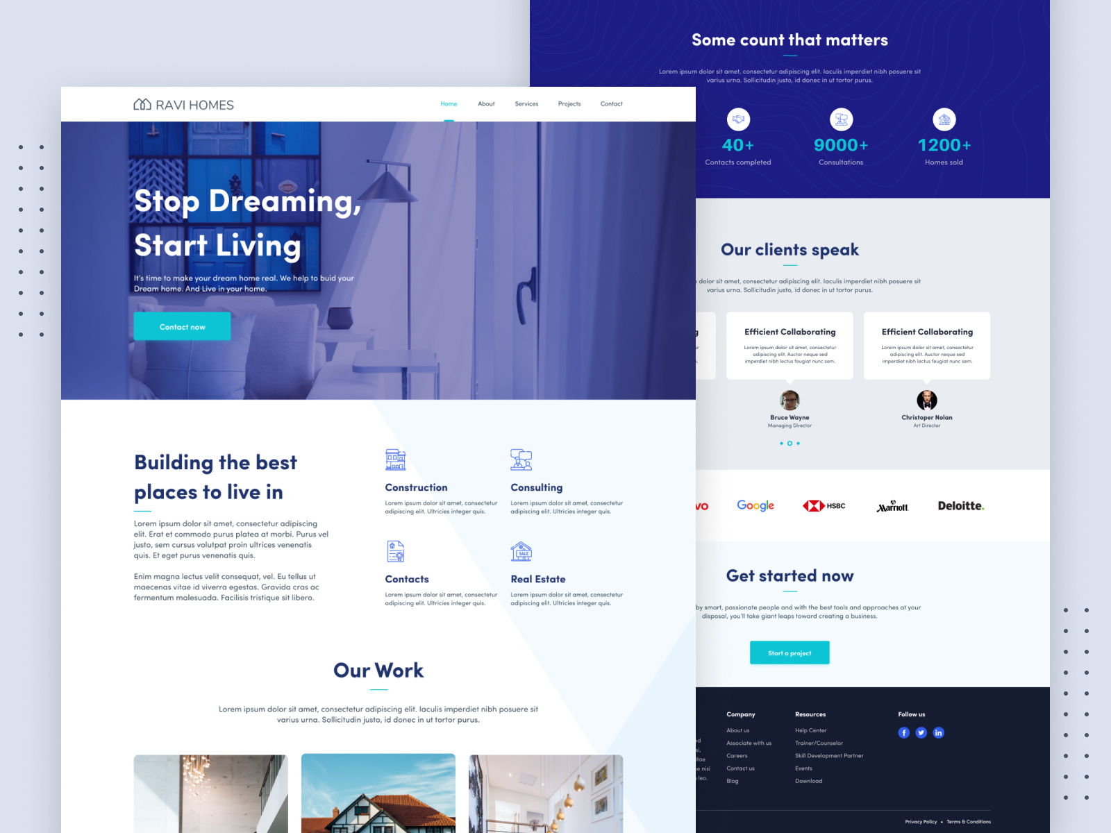 Ravi Homes Landing Page by Aravind Solaiappan on Dribbble