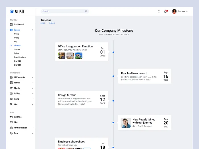 Timeline UI designs, themes, templates and downloadable graphic ...