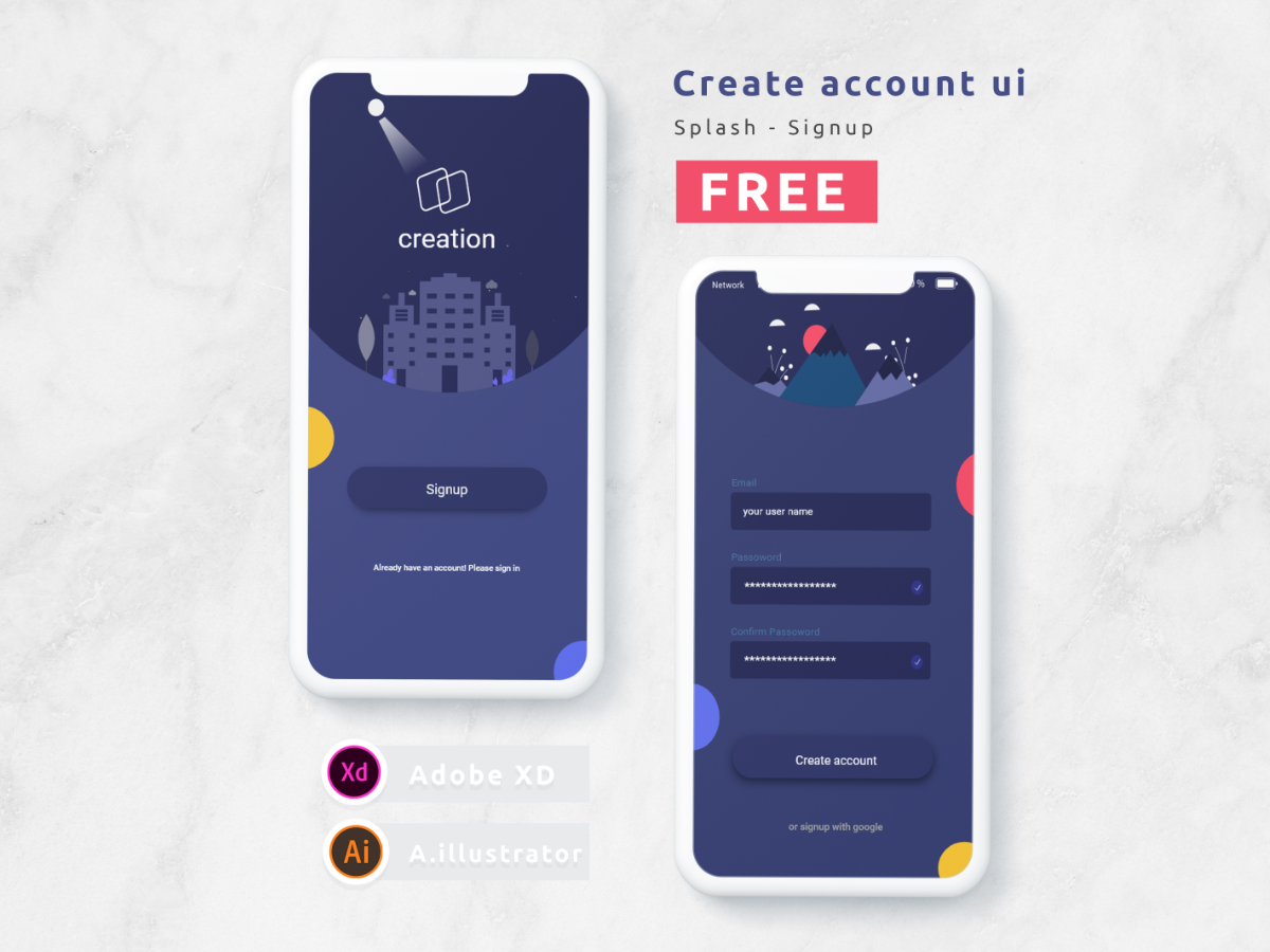 Create Account ui template by Mohammad Saiful Islam on Dribbble