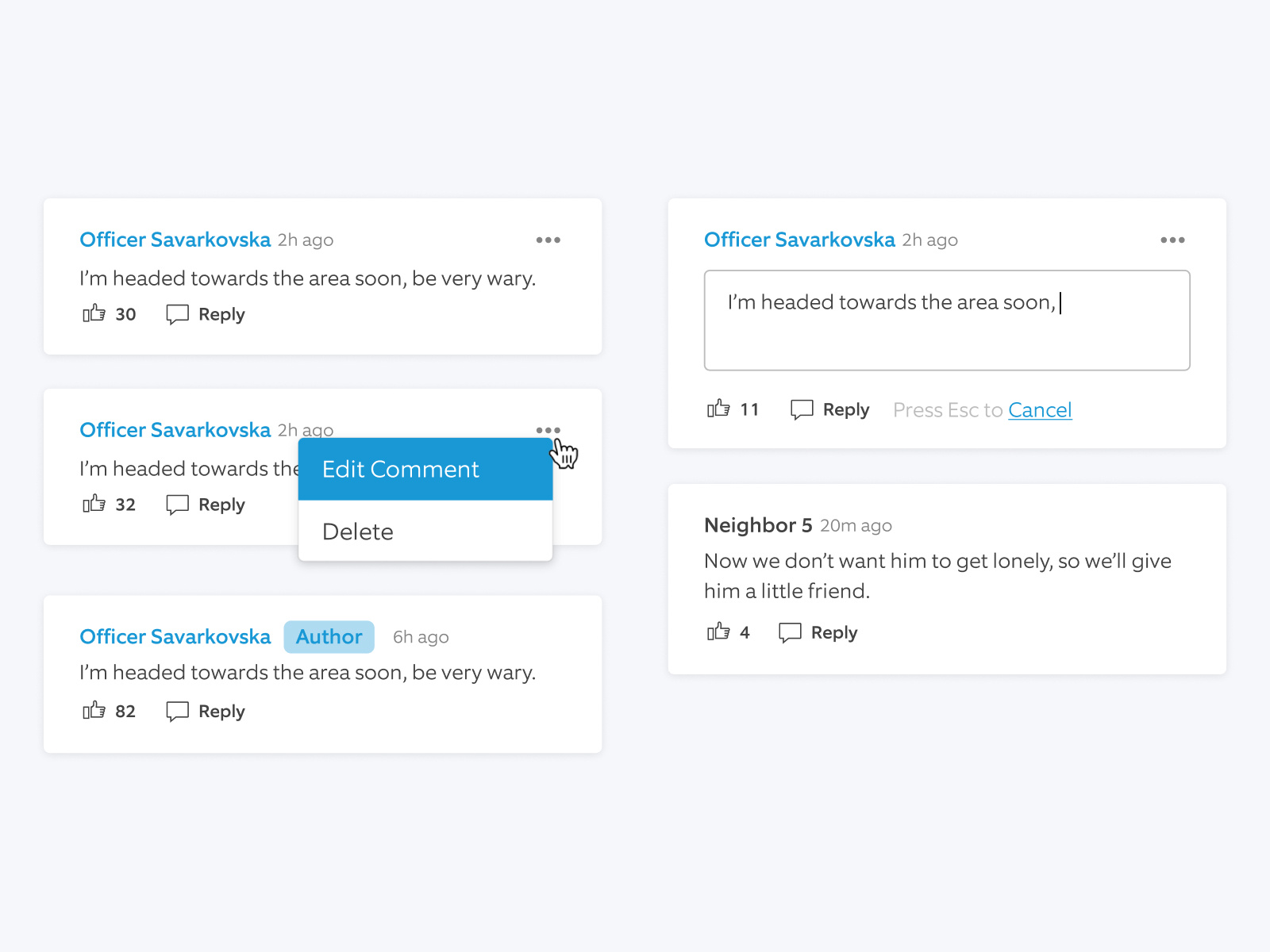 Comment Feed UI Elements. by Micah Carroll on Dribbble