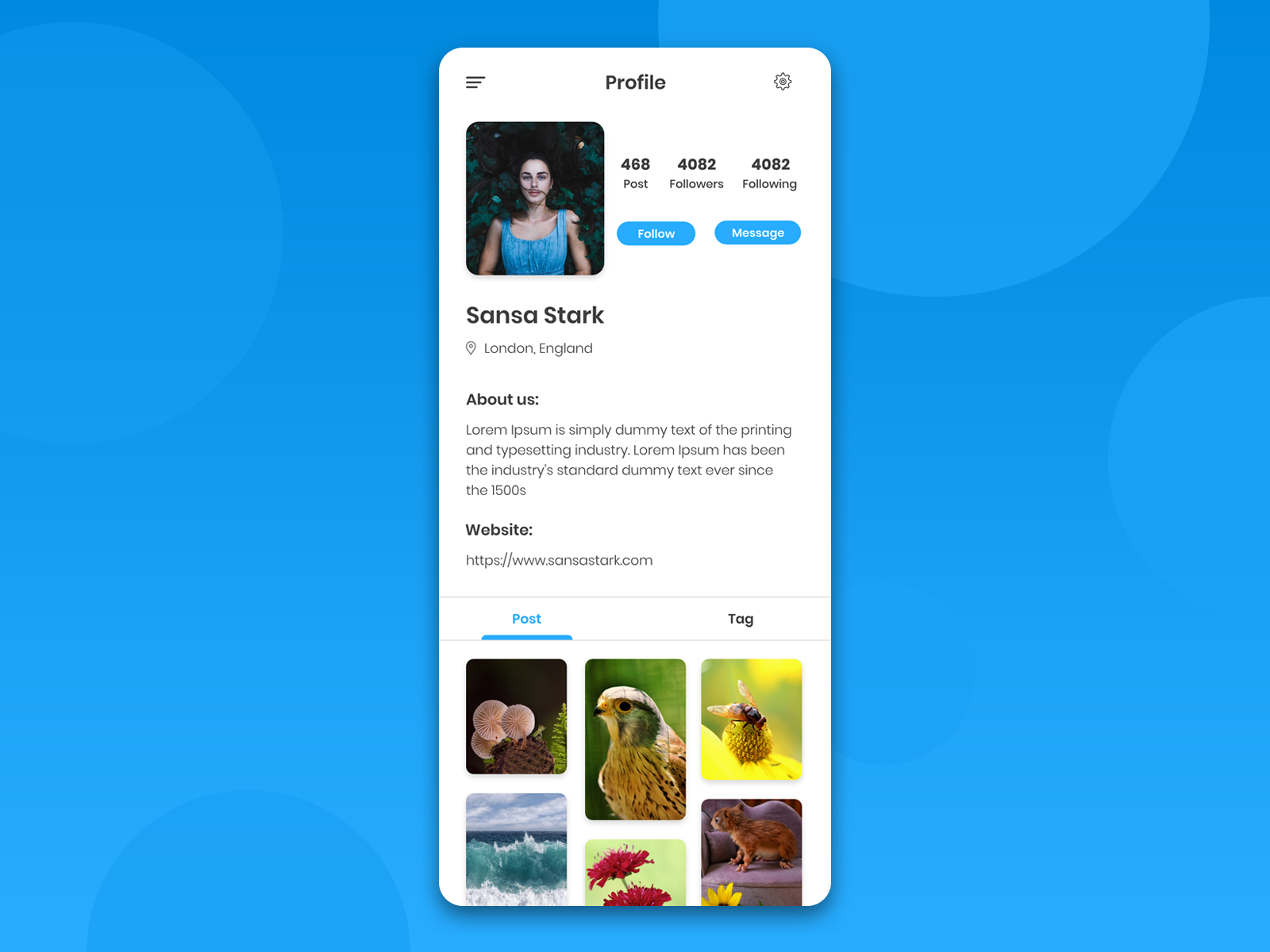Profile Page Design DailyUI Task: 006 by Gokulakrishnan.S on Dribbble