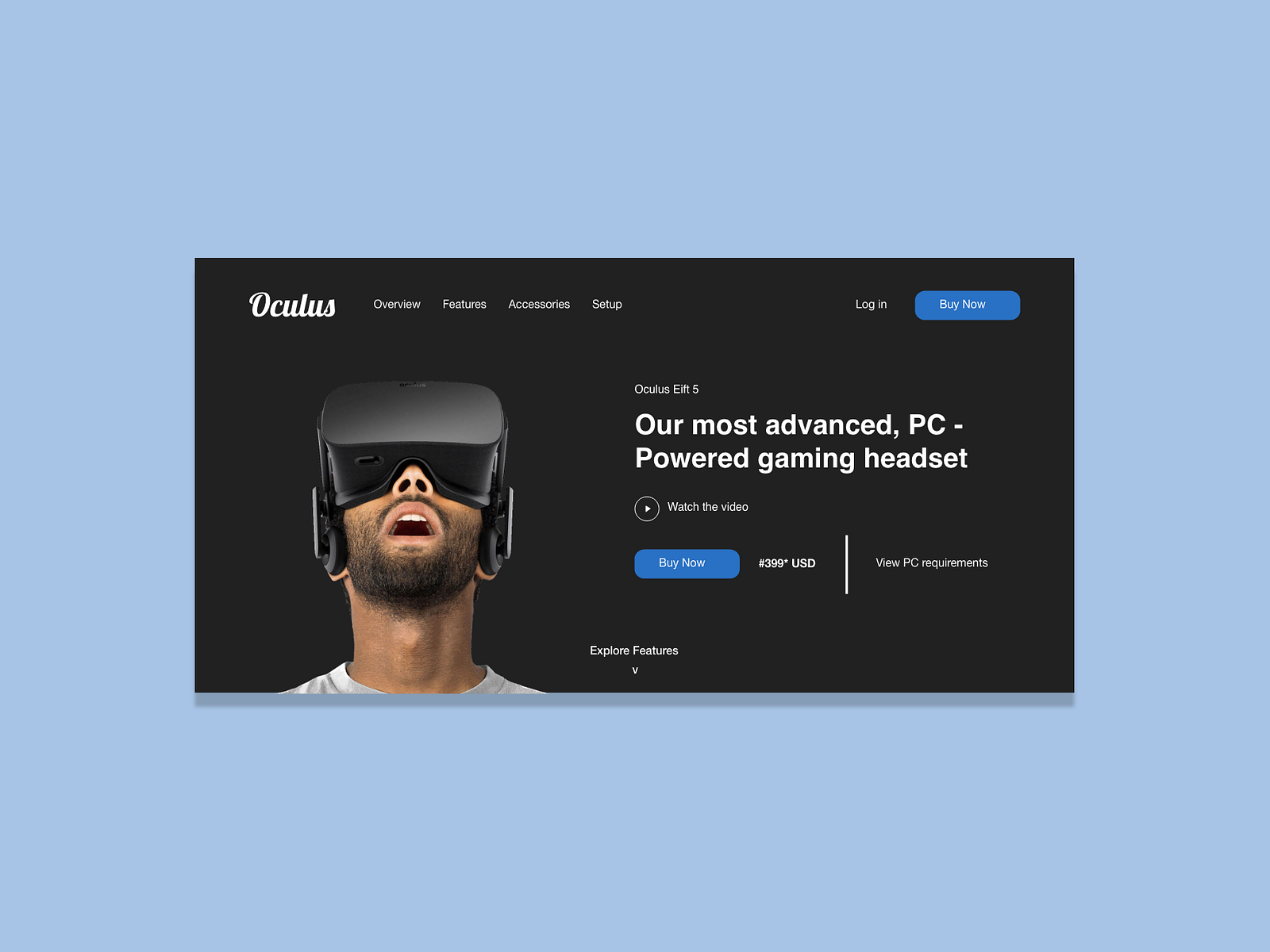 Oculus Website Landing Page by Arif Zaman Bhuiyan on Dribbble
