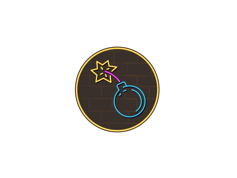 Round Bomb Exploding Neon Sign by Aloysius Patrimonio on Dribbble