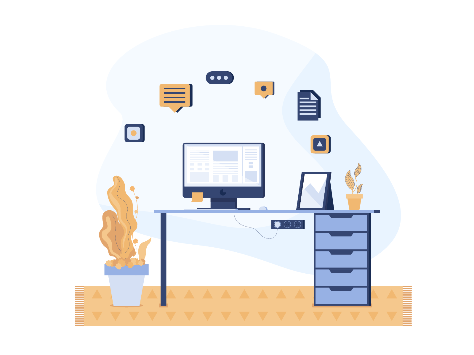 Work space illustration by anatlepushkin on Dribbble