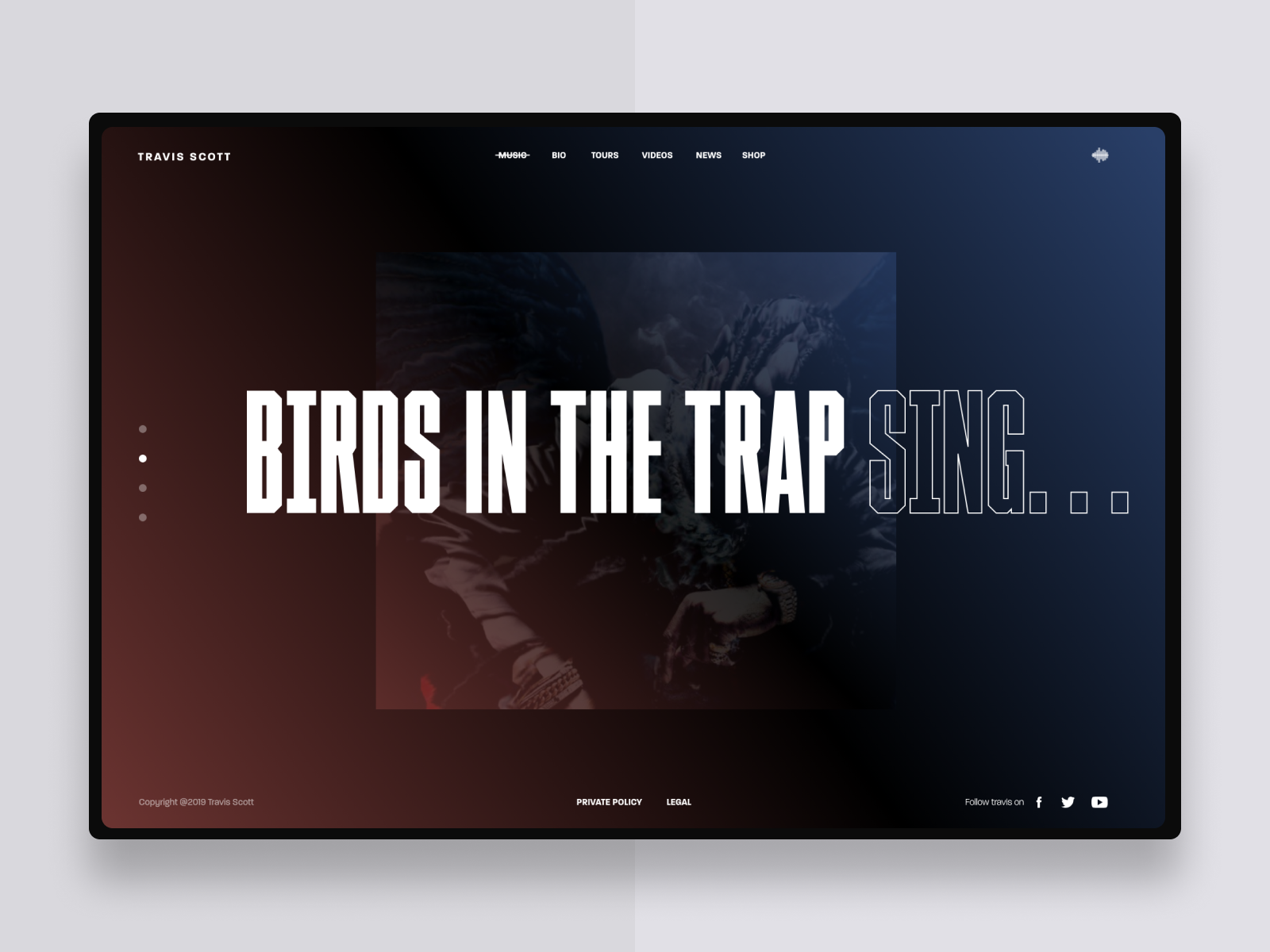 Travis Scott album selector by Derek Yepes on Dribbble
