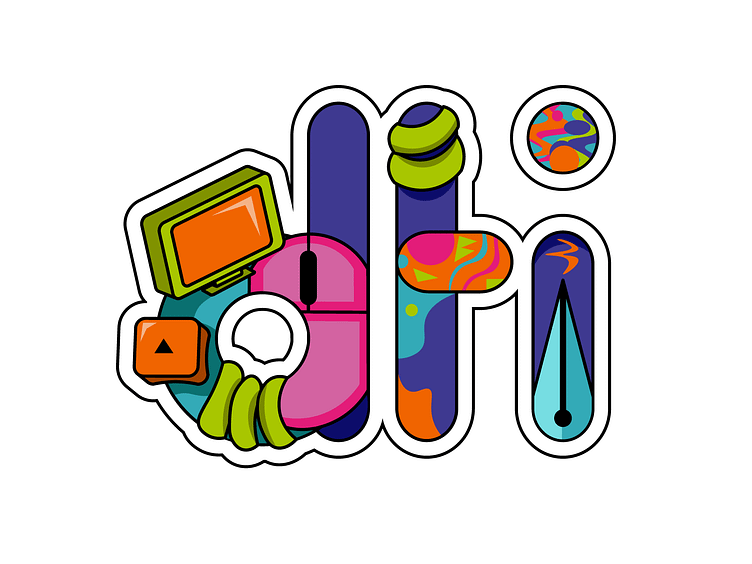 Stylized logo | dti Design Summit Sticker by Lucas Castro on Dribbble