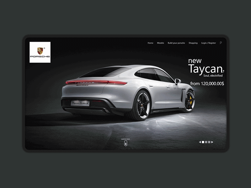 porsche landing page by Mahmoud Shoja on Dribbble