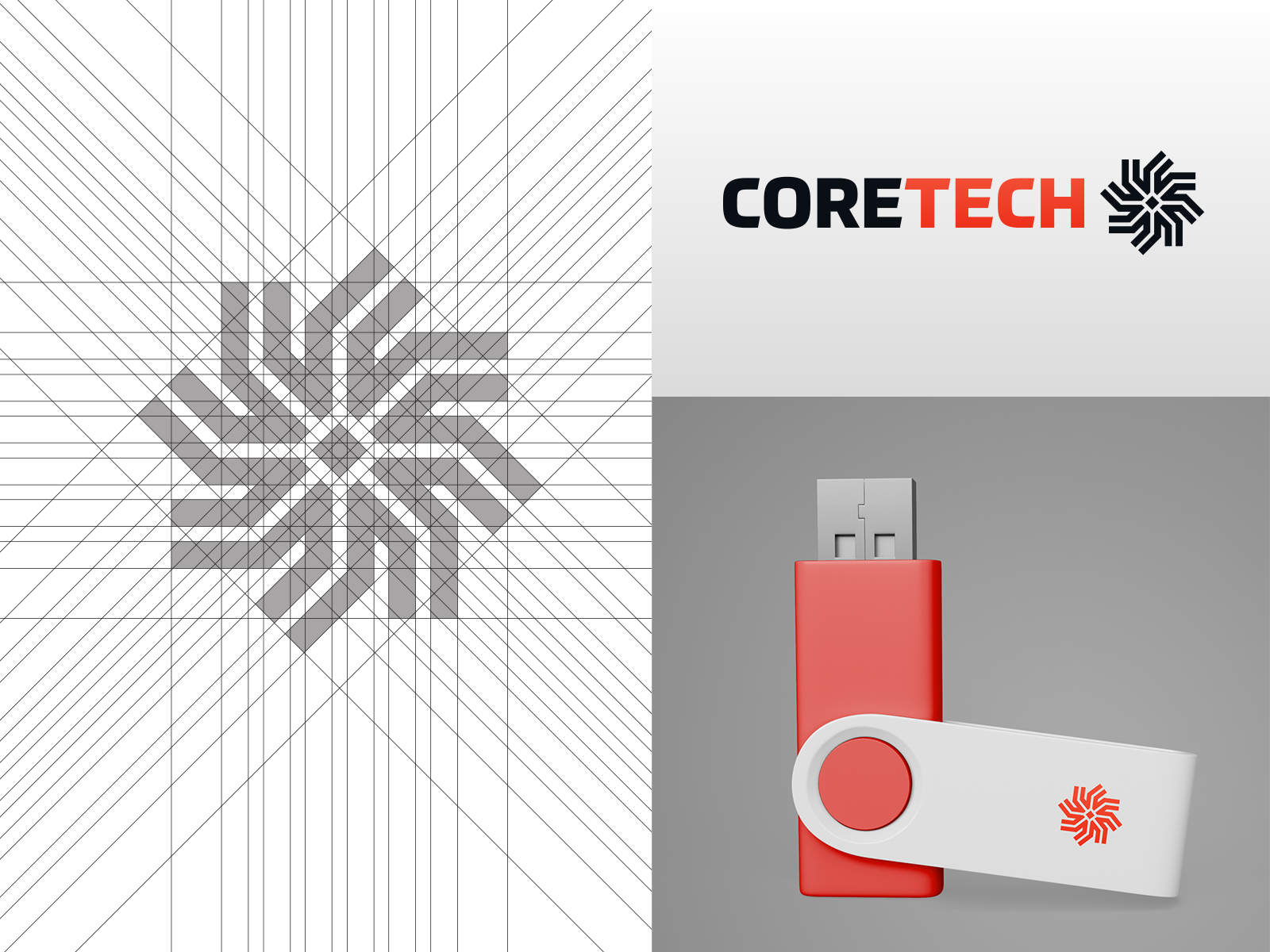 Coretech Logo Mark, Grid System and Mock-up by Qwerty Designs on Dribbble