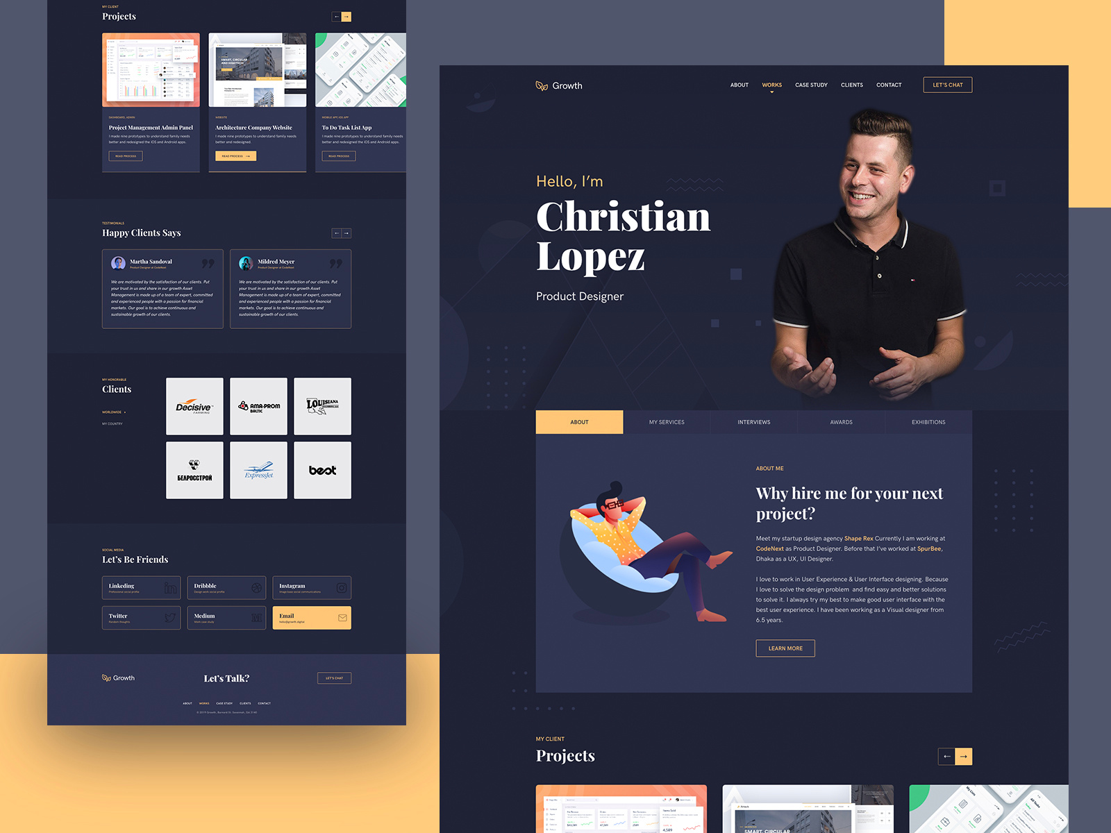 Growth – Personal Portfolio Theme by Subash Chandra on Dribbble