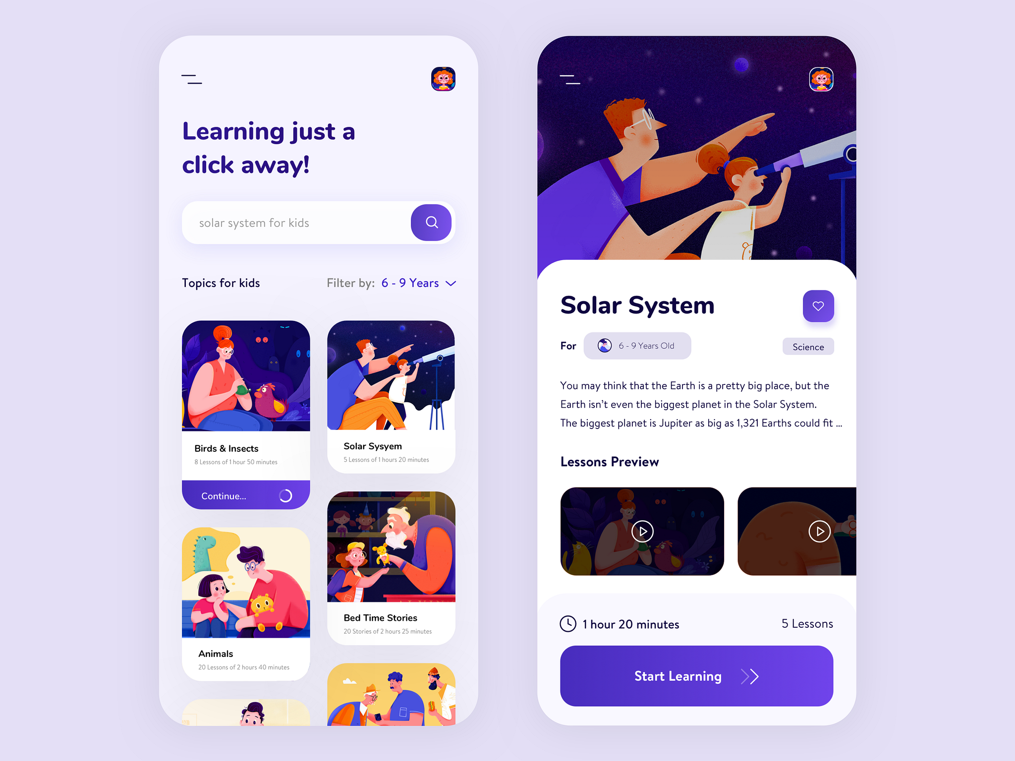 Kids Learning App UI Design by Aashish Kumar ⚡️ on Dribbble