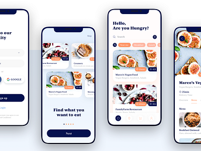 Delivery app ui kit by Katarina for Nice100Team on Dribbble