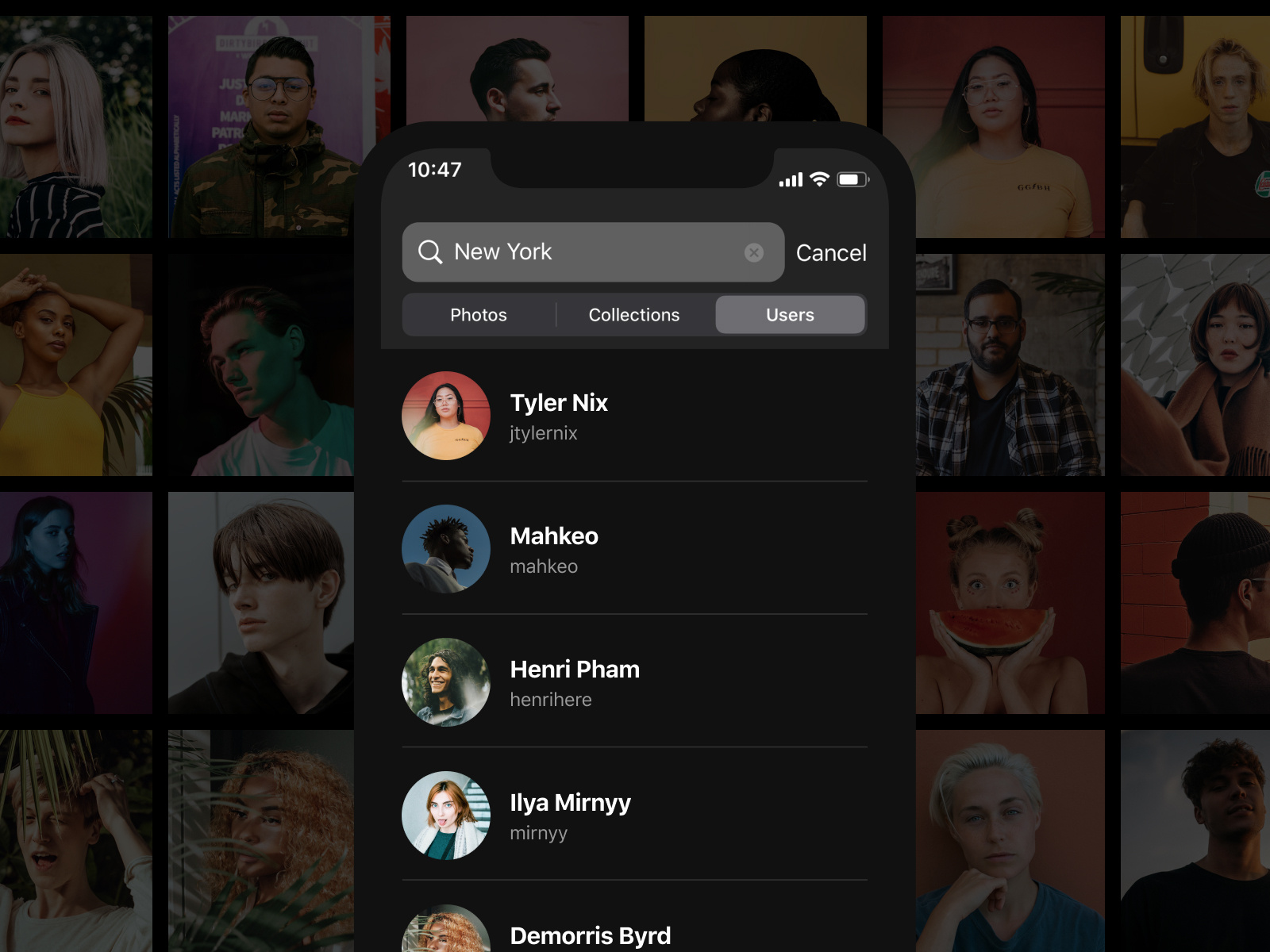 Unsplash / Team Members | Dribbble