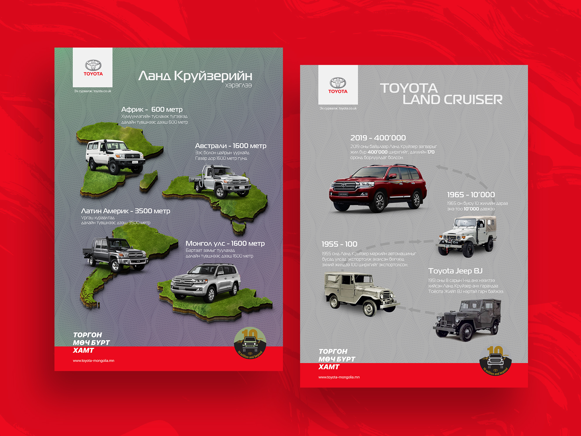 Toyota Mongolia - Poster & Infographic design by Magnai on Dribbble
