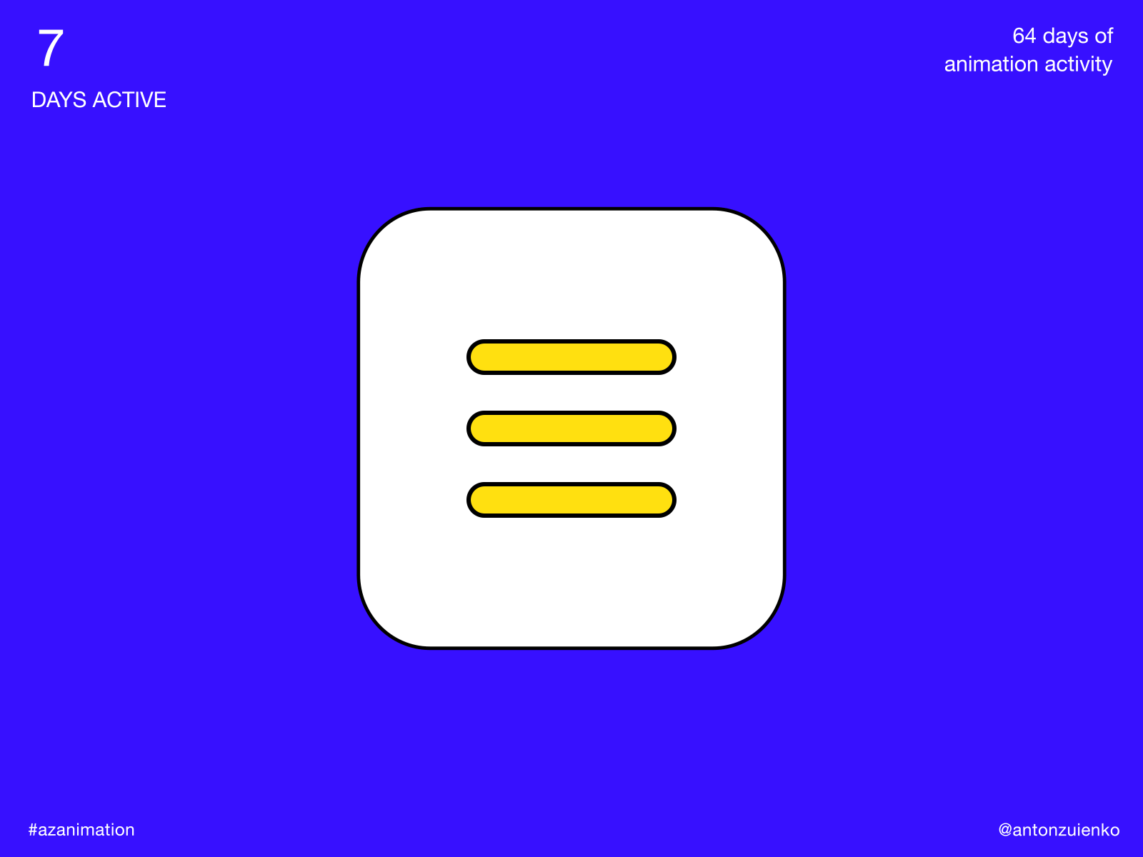 Hamburger menu icon animation by Anton Zuienko on Dribbble