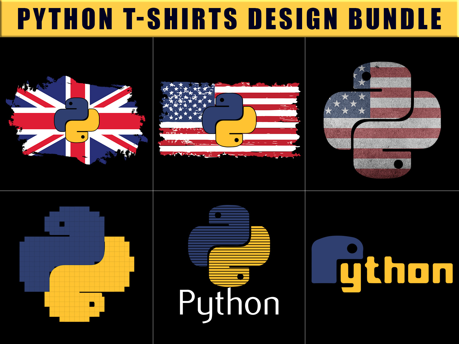 Python T-Shirts Design Bundle by Ahad Ali on Dribbble