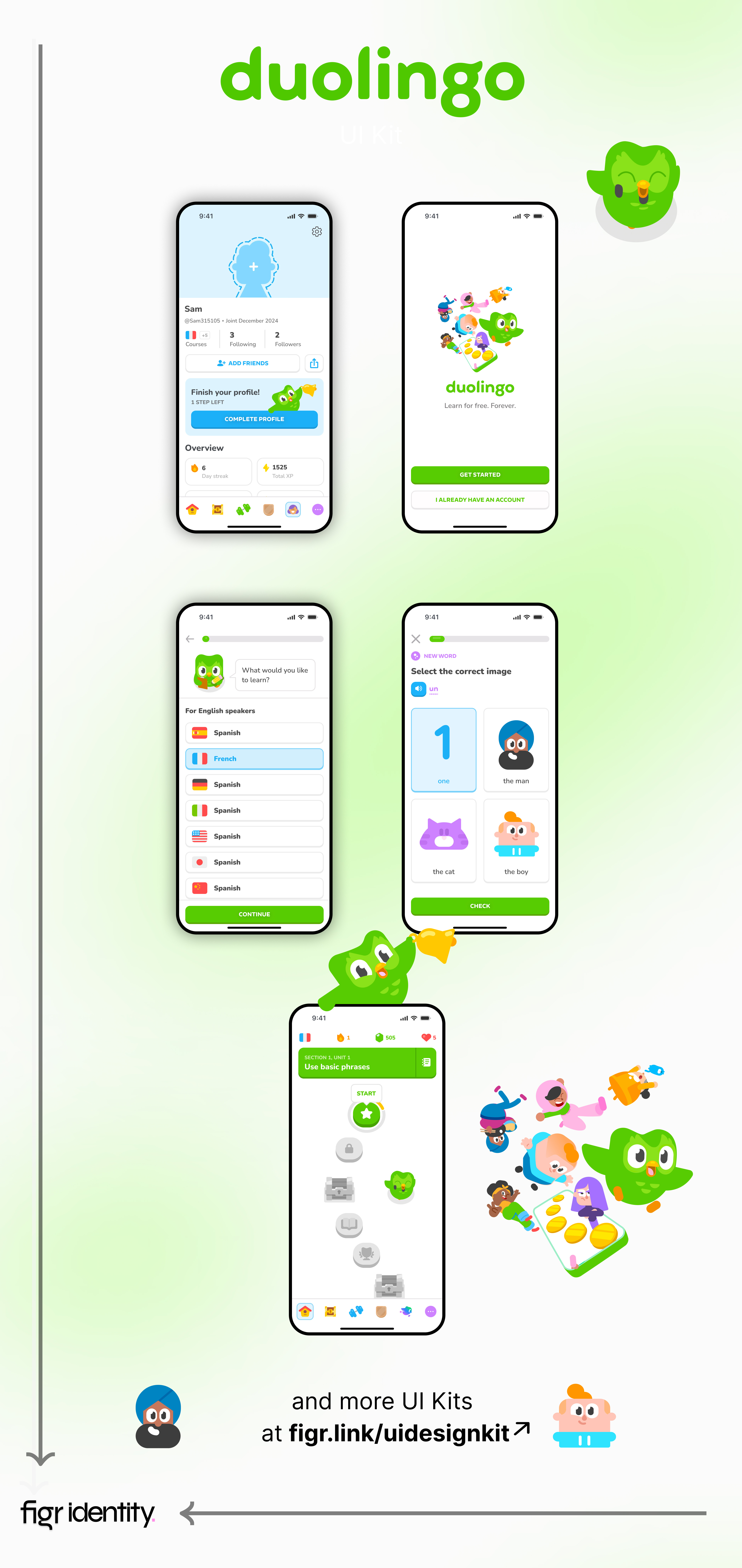 Make Duolingo UI your own by Figr Design on Dribbble