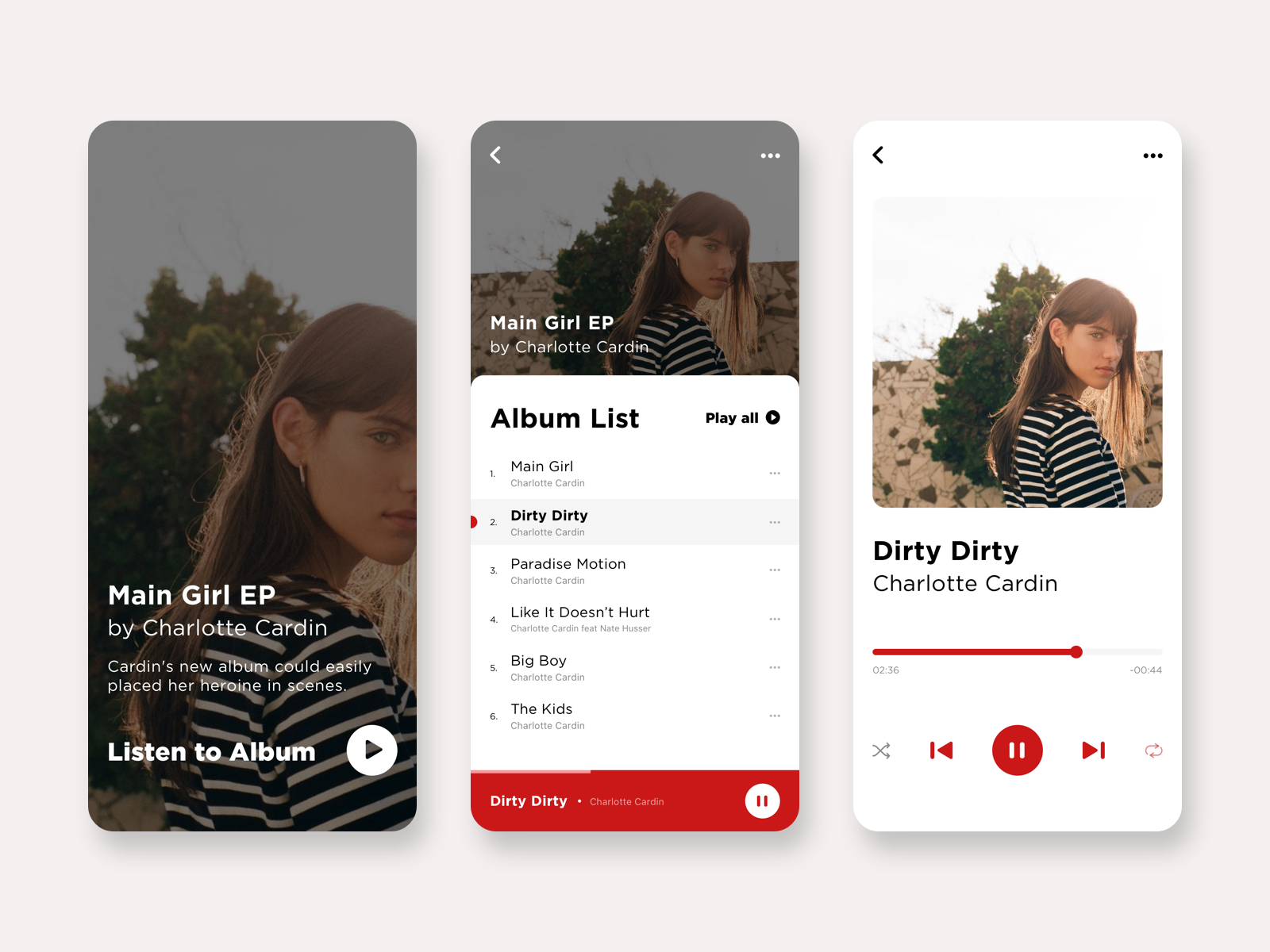 Music App by Banu E. on Dribbble
