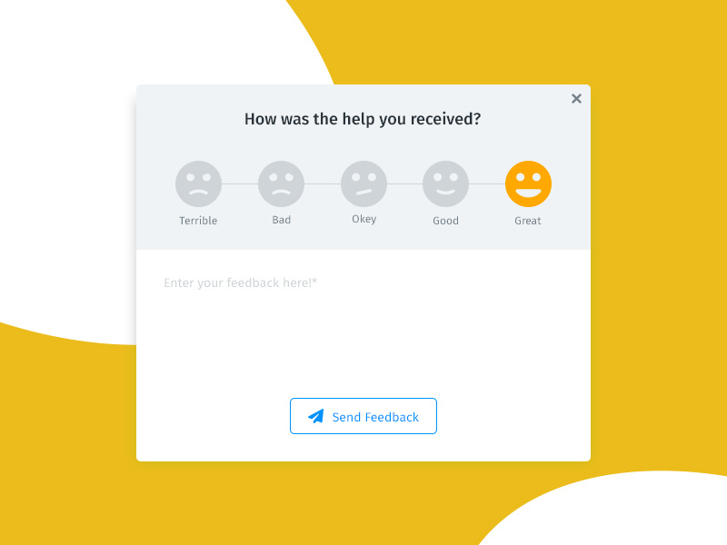 Feedback popup by Jay Nagar on Dribbble