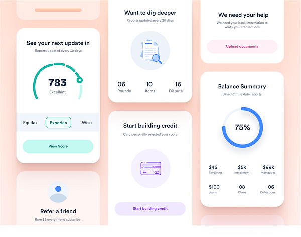 Cards & Widgets by Masudur Rahman on Dribbble