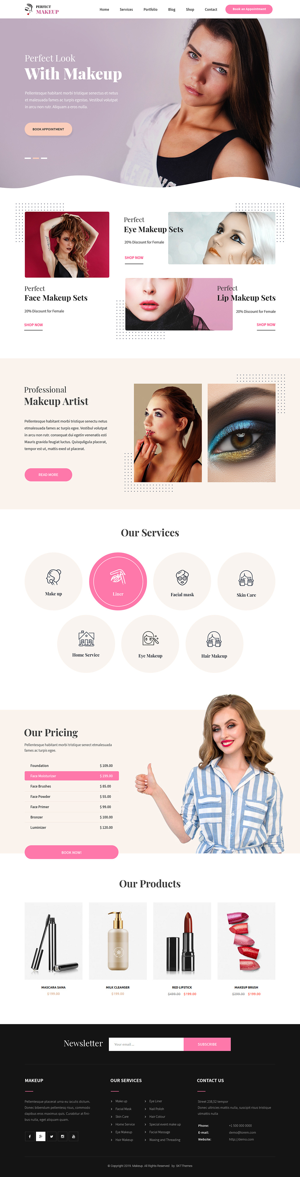 Ele MakeUp Lite – Free Beauty WordPress Theme by SKT Themes on Dribbble