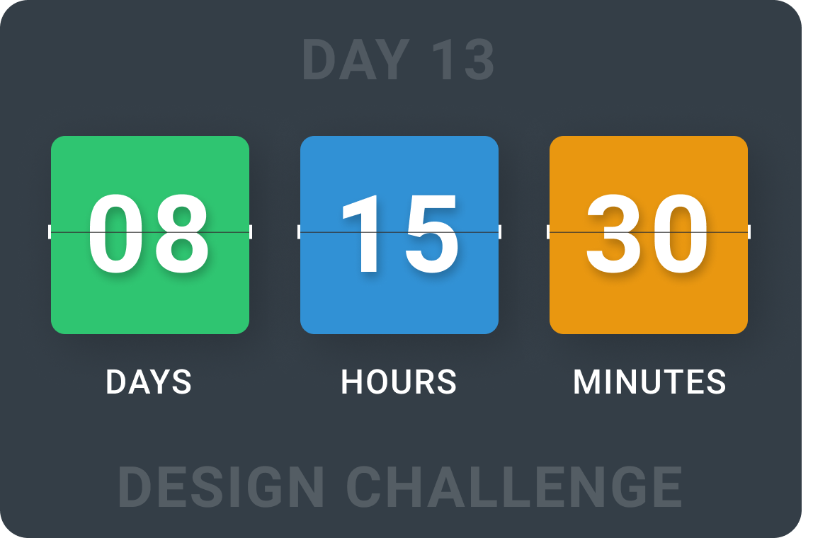 Countdown Design - Day 13 Design Challenge by Adeyemi Deborah on Dribbble