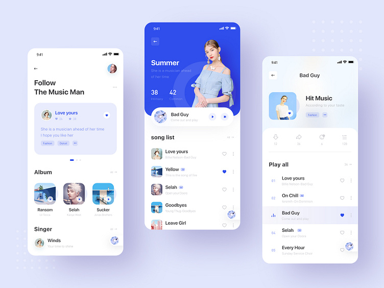 11/18 Simple music interface appreciation by Wind on Dribbble