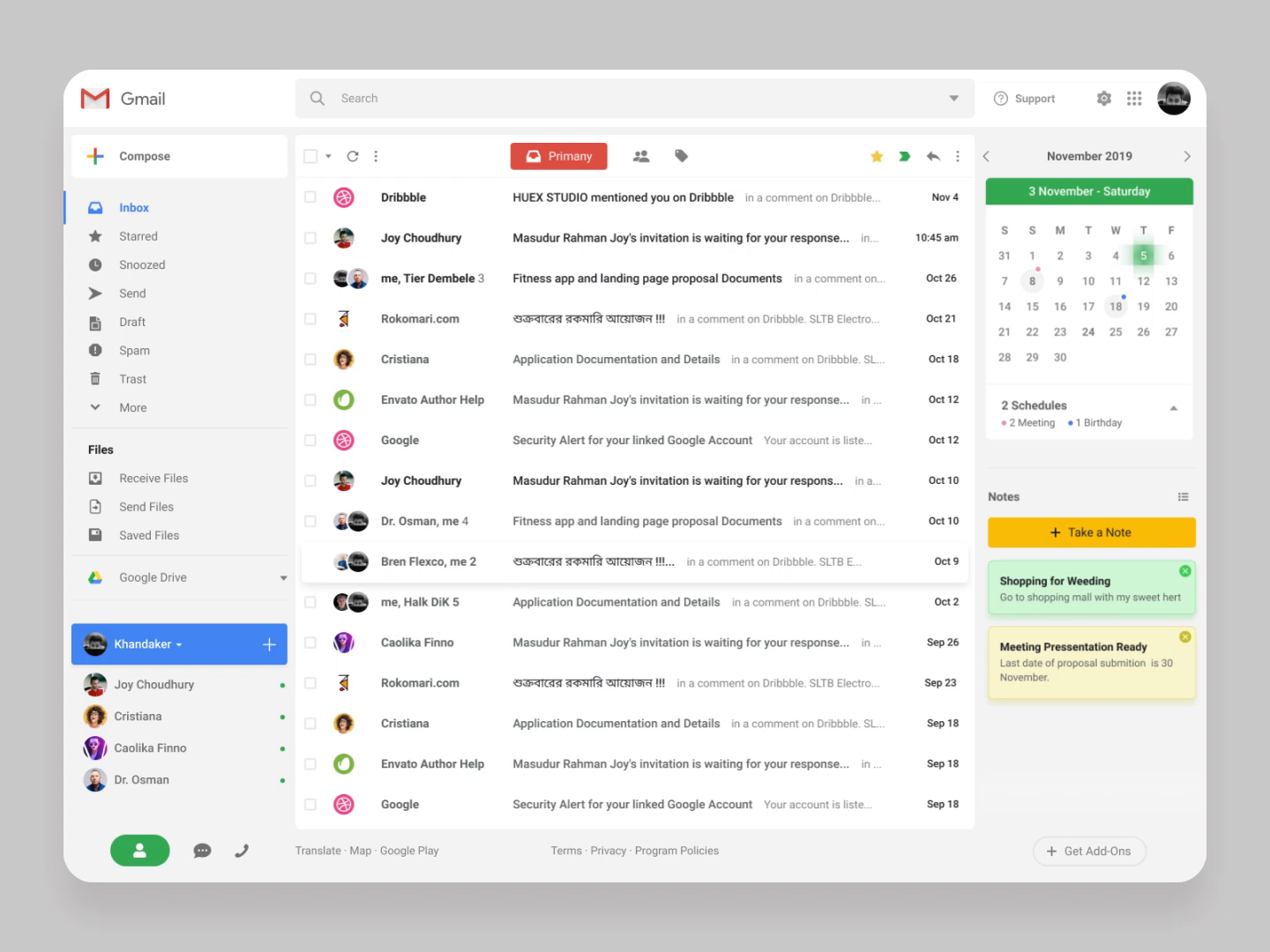 Gmail Redesign Concept by Khandaker Rasel on Dribbble