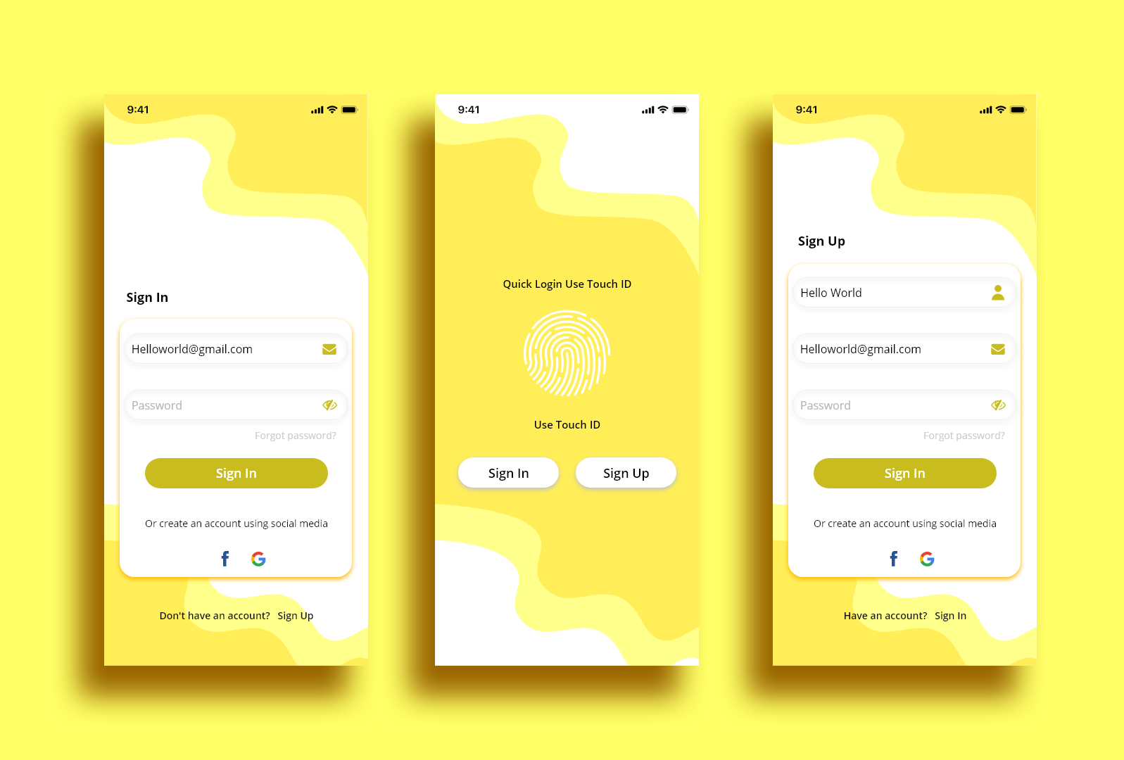 Sign In and Sign Up screen using Finger scan by Vijay Karthik on Dribbble