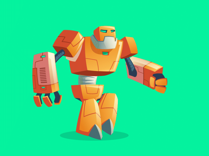 Robot Walk cycle by Josh Good on Dribbble