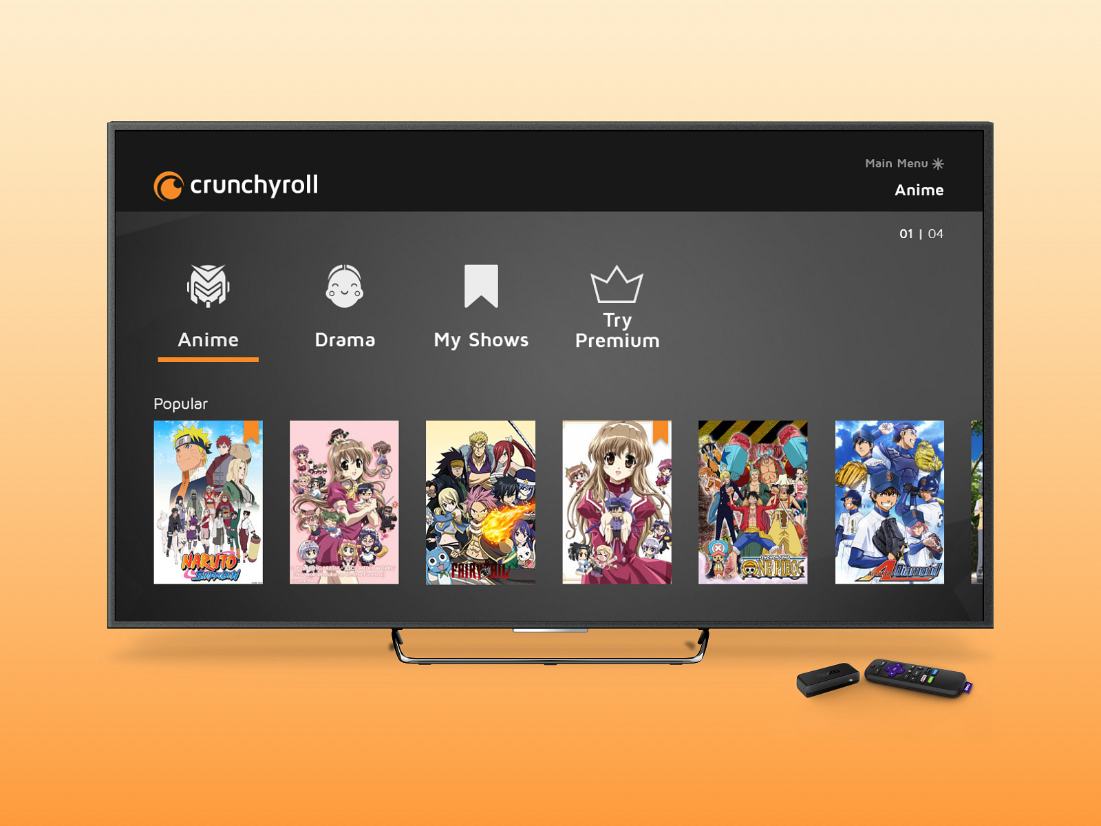Crunchyroll Roku App by Parnian Soroush on Dribbble