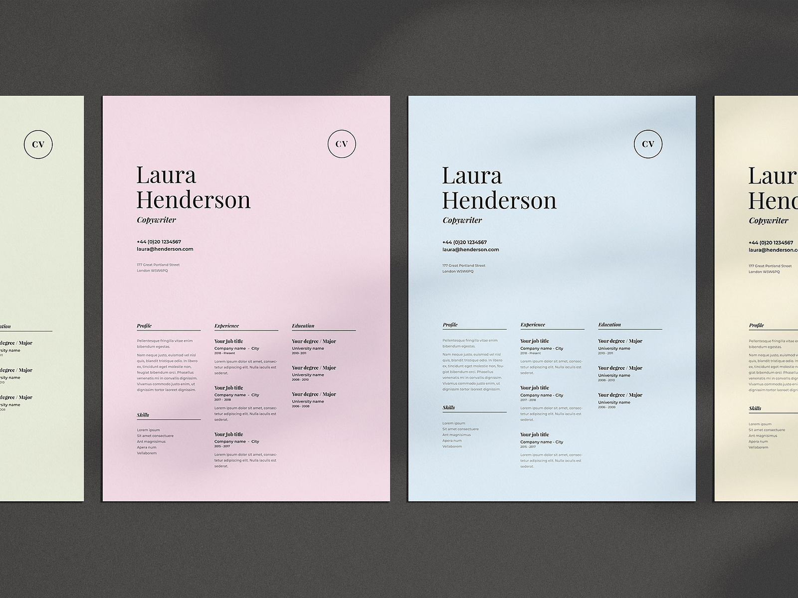 Laura | CV / resume template by CV House on Dribbble