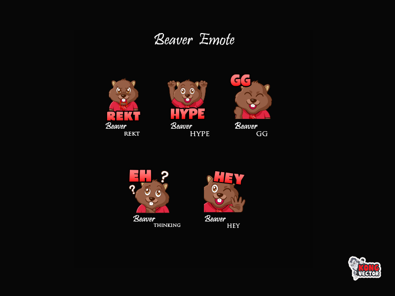 Beaver Twitch Emote by Kong Vector on Dribbble