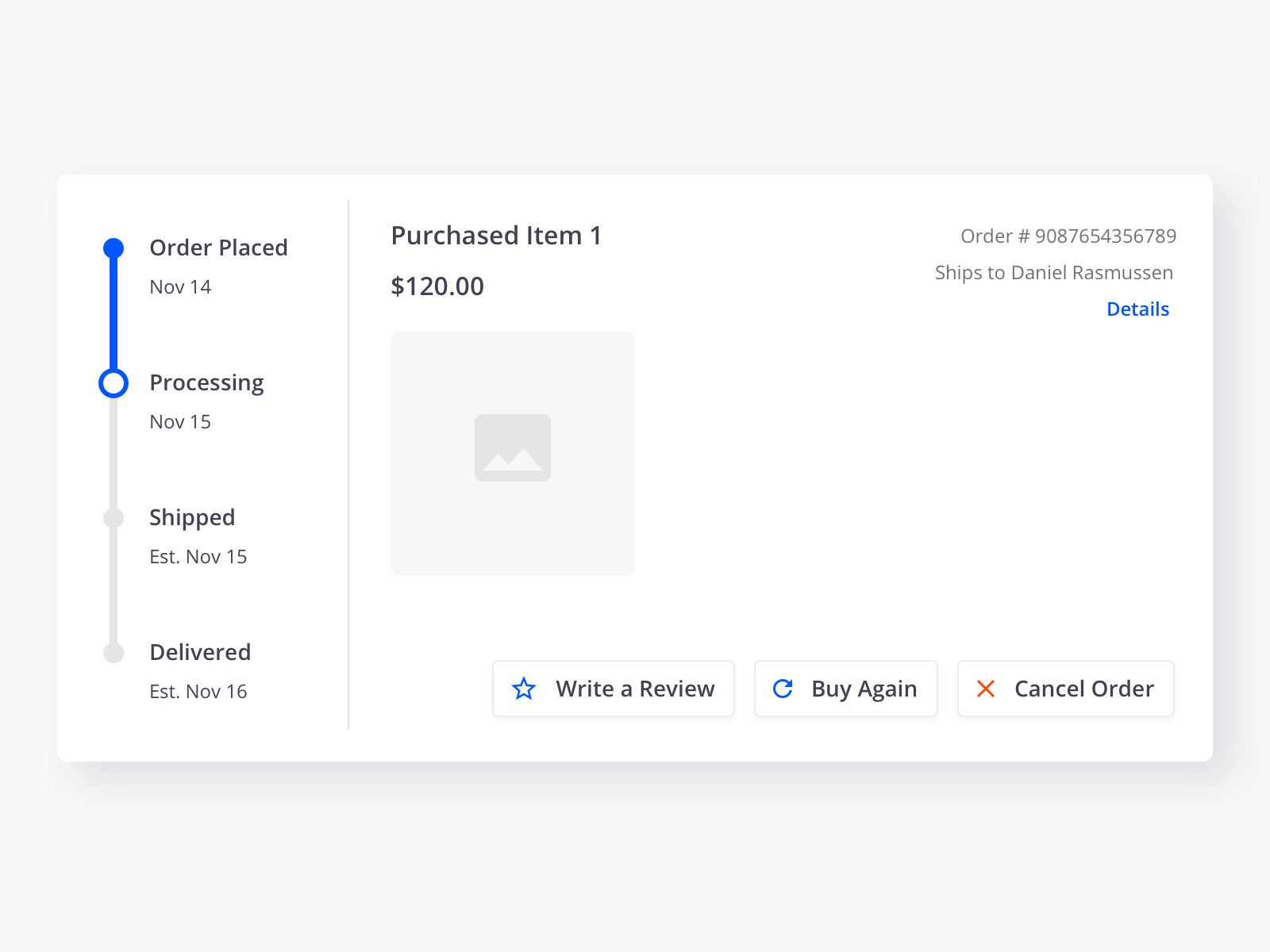 Order History Actions by Daniel Rasmussen on Dribbble