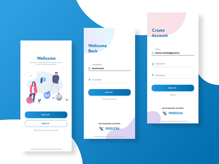 Login UI by Ambert Lee on Dribbble
