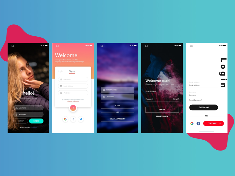 Login Screen - iOS📱 by Balaji O M on Dribbble