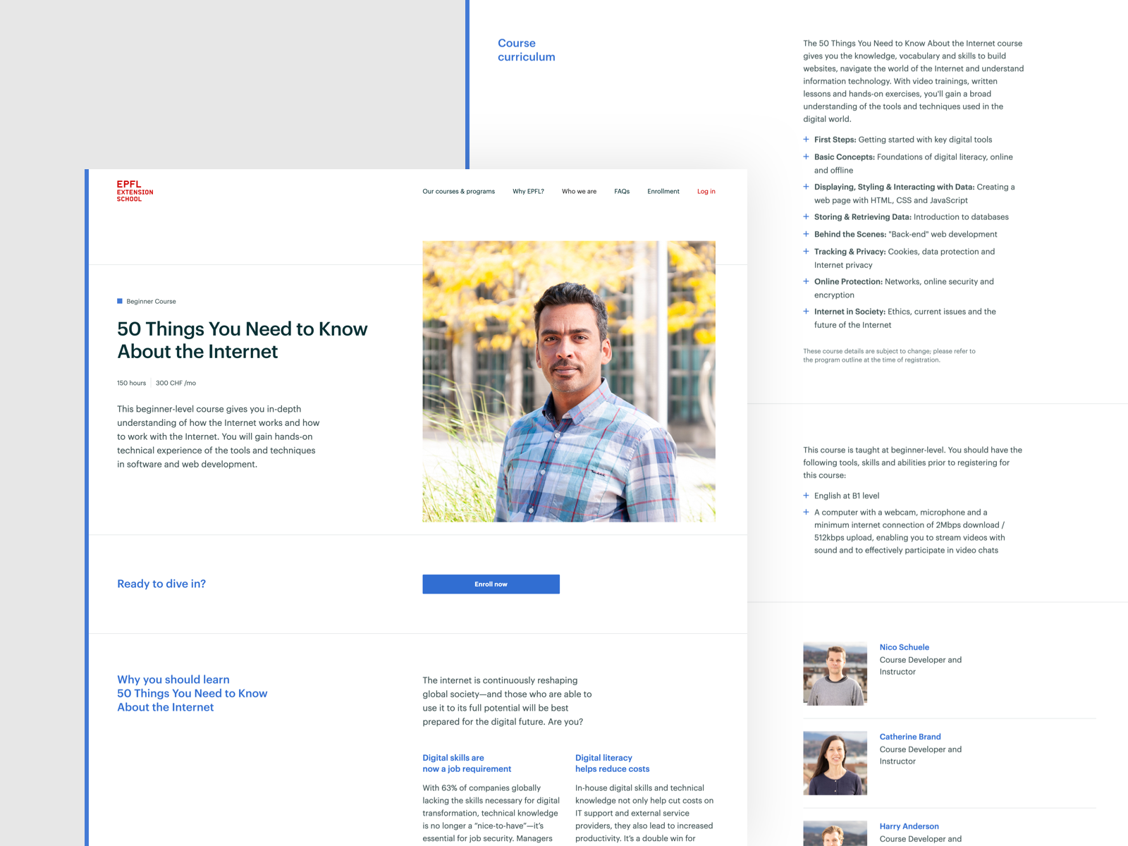 EPFL Extension School — Course | Desktop by Jason Reynolds on Dribbble